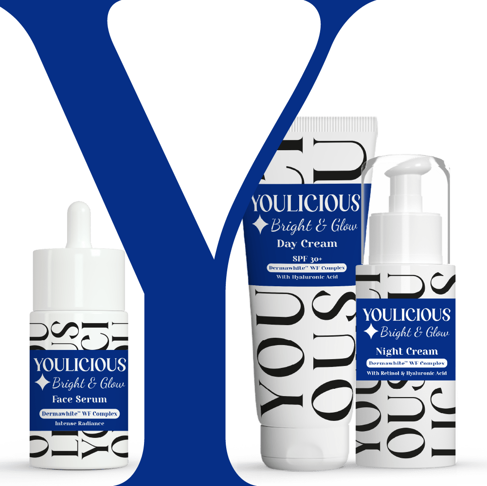 Youlicious bright & glow face serum + day cream +night cream - Cosmoshop